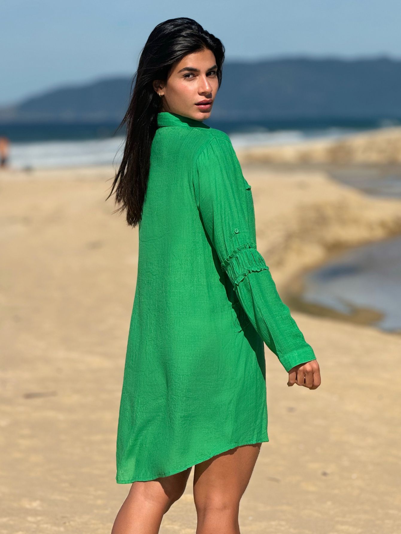 Saída De Praia Camisa Elegante Manga Longa - Grepe Beachwear