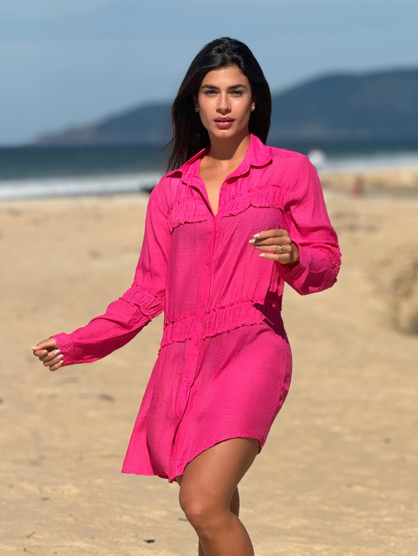 Saída De Praia Camisa Elegante Manga Longa - Grepe Beachwear