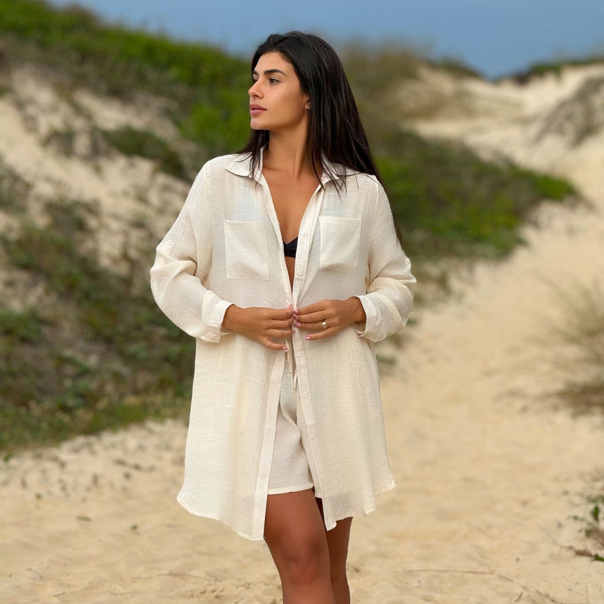 Saída de Praia Camisão e Short Verão - Grepe Beachwear